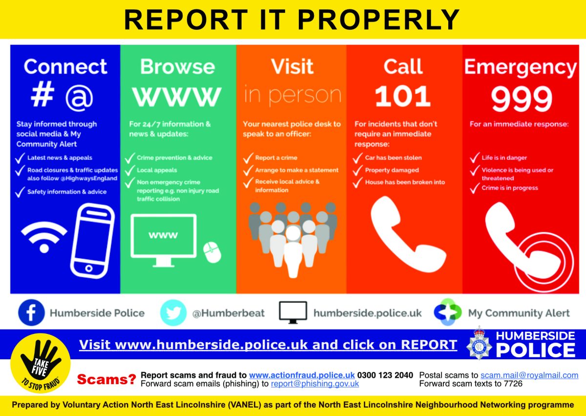 Report it properly – North East Lincolnshire Neighbourhood Networking